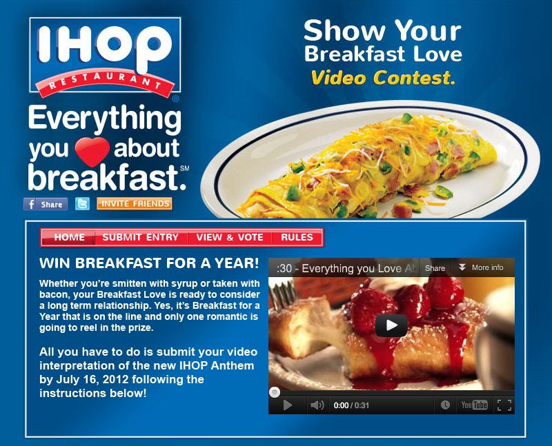 IHOP® Show Your Breakfast Love Video Sweepstakes IHOP® Show Your Breakfast Love Video Sweepstakes