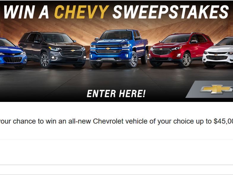 Win a Chevrolet Vehicle - Limited States