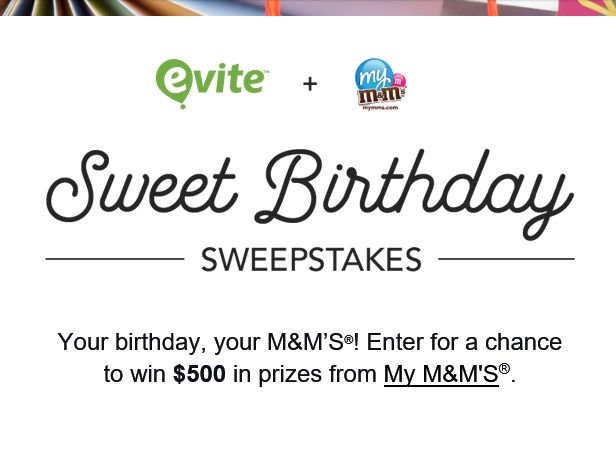 EVITE Sweet Birthday Sweepstakes