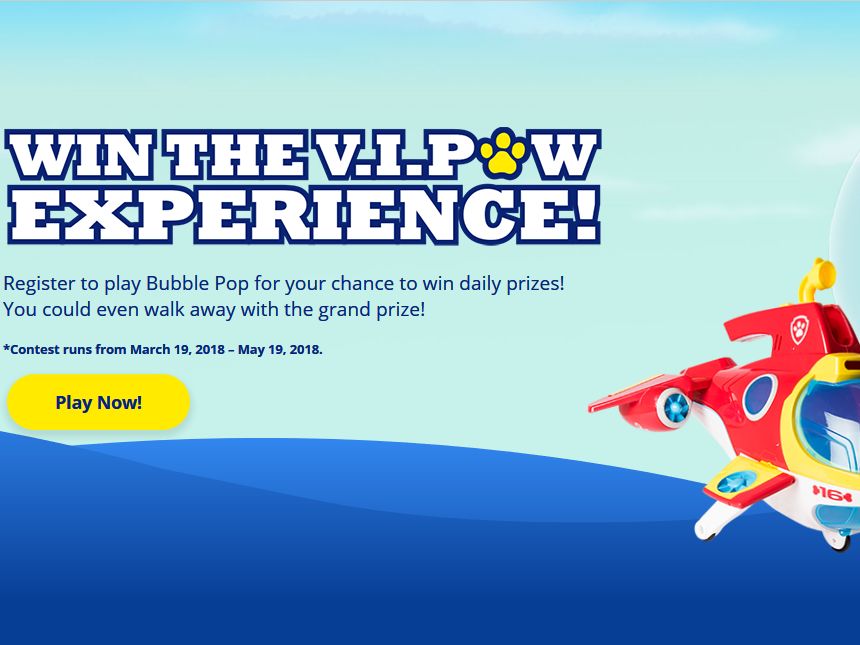Paw Patrol "V.I.Paw Experience" Instant Win and Sweepstakes