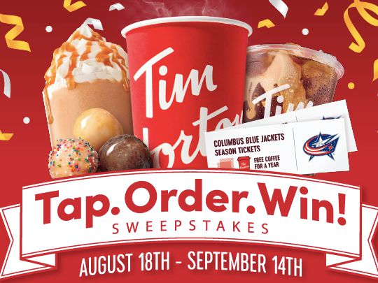 Tim Horton's Tap, Order, Win Sweepstakes (Limited States)