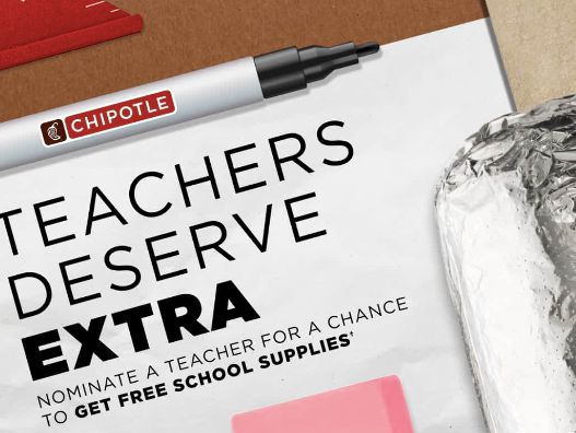 Chipotle Teachers Deserve Extra Promotion