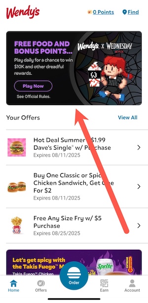 Wendy's Escape from Wednesday's Woe Sweepstakes & Instant Win - Wendy’s App